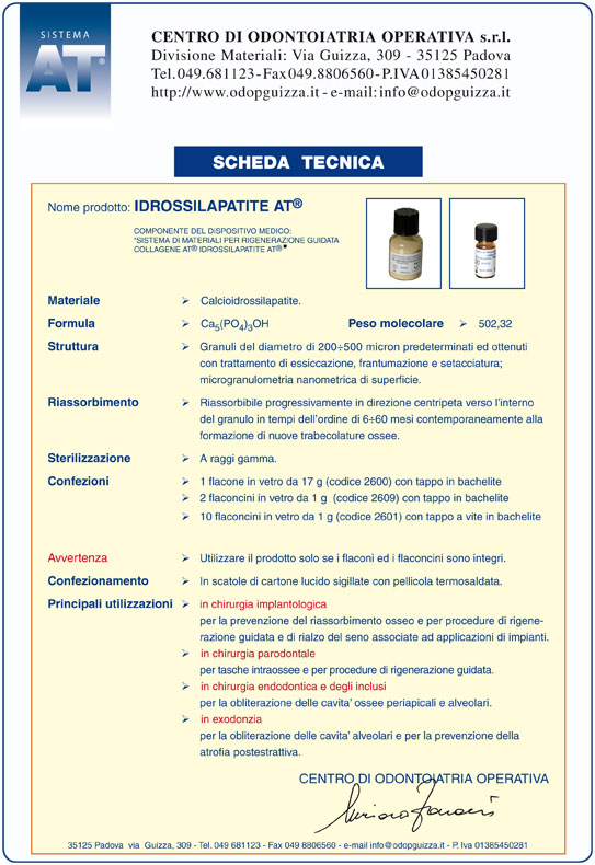 Schede tecniche-Materiali - Sistema AT